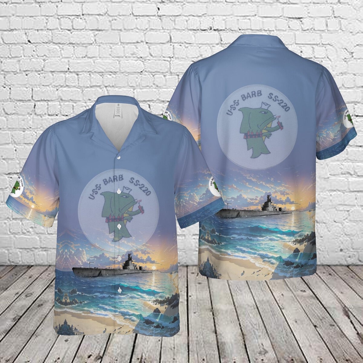 US Navy USS Barb (SS-220) Gato-class submarine In WWII Hawaiian Shirt ...